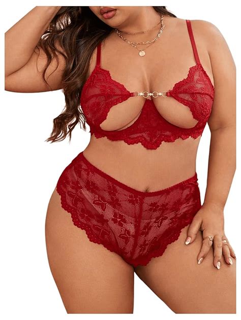 Sexy Bodysuit For Women Soly Hux Plus Size Lace Lingerie Set