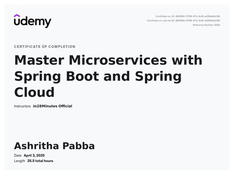 Course Completion Certificate For Microservices With Spring Boot And