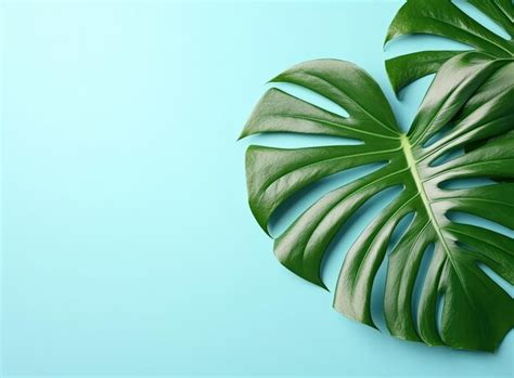 Premium Ai Image A Green Leaf On Plain Background