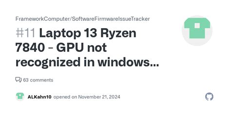 laptop 13 ryzen 7840 gpu not recognized in windows after updating to