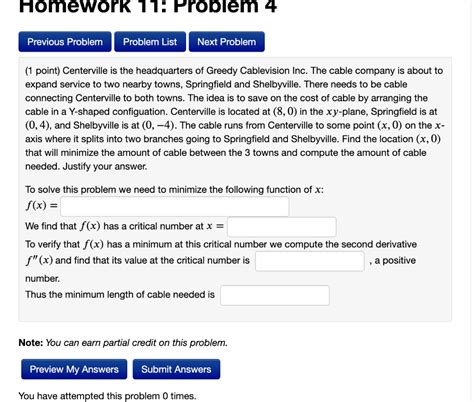 Solved Homework 11 Problem 4 Previous Problem Problem List