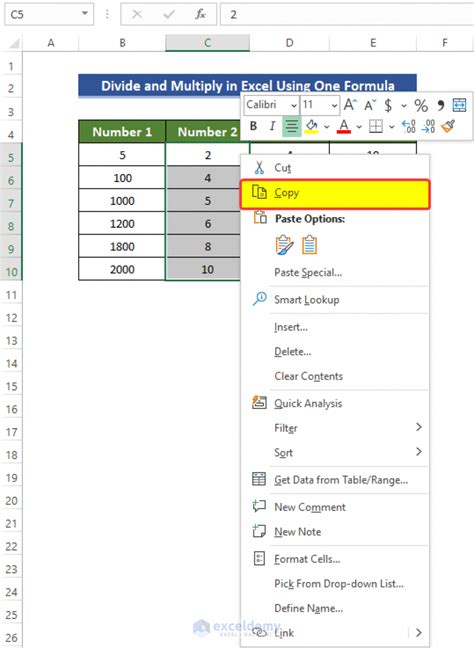 how to divide and multiply in one excel formula 4 ways exceldemy
