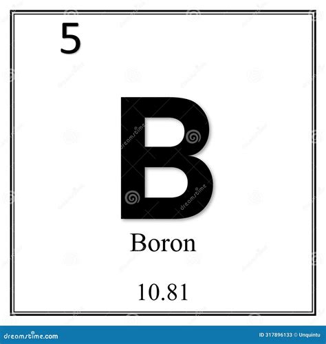 Boron Chemical Element Symbol On White Background Stock Illustration Illustration Of Elements