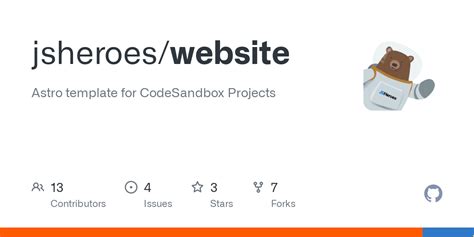 GitHub Jsheroes Website Astro Template For CodeSandbox Projects