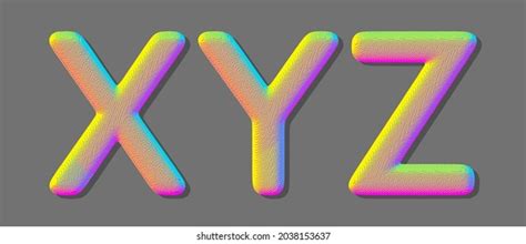 X Y Z Letters Voxel Art Stock Vector Royalty Free 2038153637