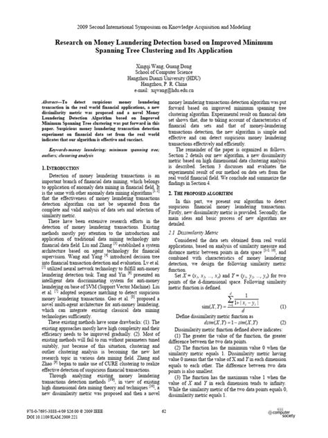 Research On Money Laundering Detection Based On Improved Minimum