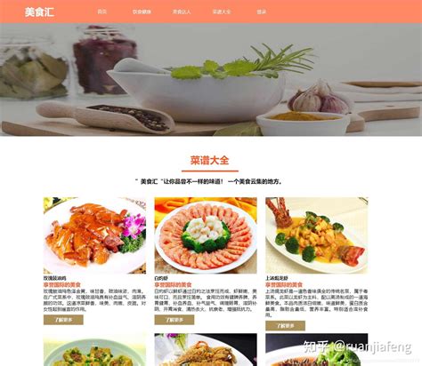 Html期末作业 仿美食菜谱网站模板htmlcssjavascript 知乎