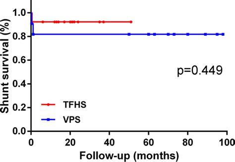 Probability Of Shunt Survival With Time In Months As Estimated By