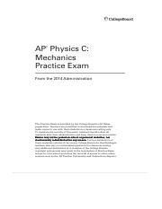 AP Physics C Mechanics Practice Exam College Board Guidelines Course Hero
