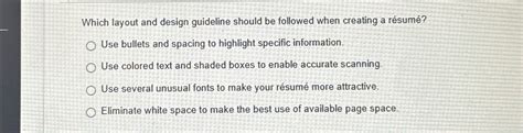 Solved Which Layout And Design Guideline Should Be Followed Chegg Com