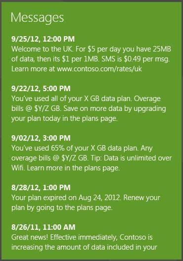 Проектирование сообщений в мобильном широкополосном приложении