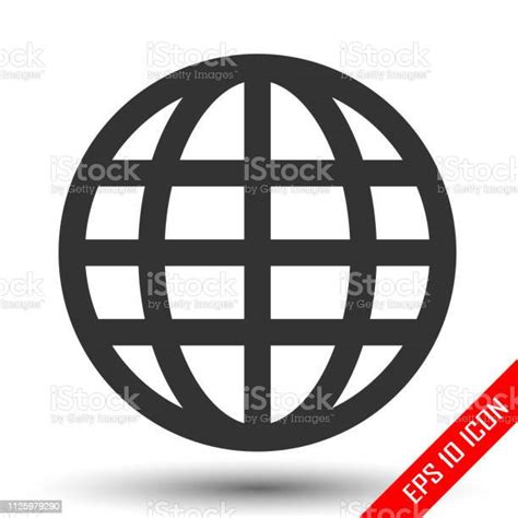 지구본 아이콘입니다 세계 부호입니다 흰색 바탕에 세계의 간단한 평면 로고입니다 벡터 일러스트입니다 0명에 대한 스톡 벡터 아트