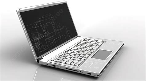 White Background 3d Render Of A Computer Notebook Computer Laptop