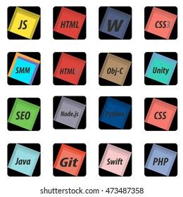 Web Design Coding Programming Flat Vector Stock Vector Royalty Free Shutterstock