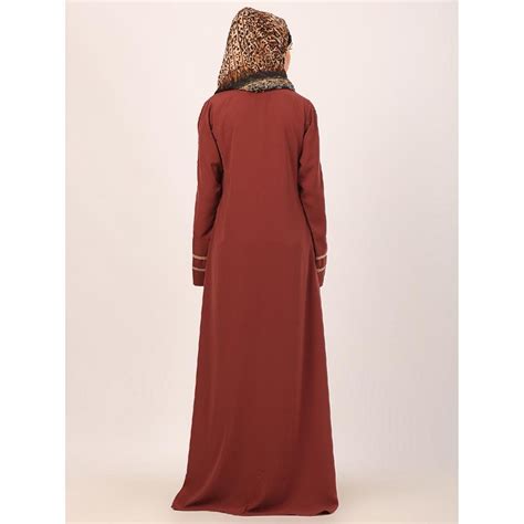 Abaya Buy Front Open Daily Wear Rust Abaya At Shiddat Com