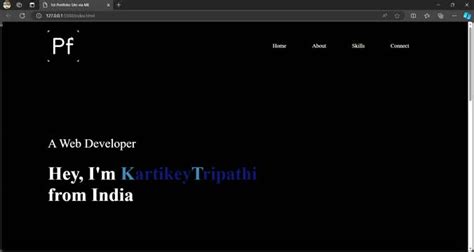 Create A Personal Portfolio Using Css And Html Kartikey Tripathi