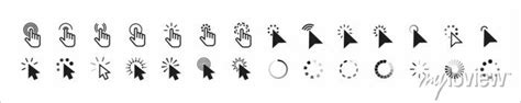 Cursor Set Icon Mouse Click Cursor Cursor And Loading Icons Posters