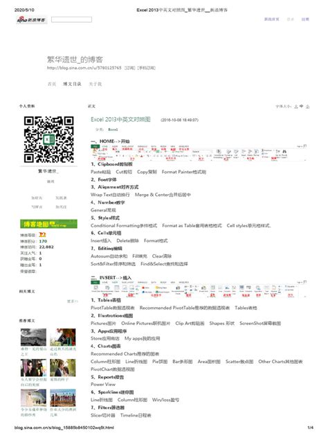 Excel 2013中英文对照图 Pdf