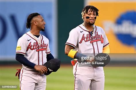 Ozzie Albies And Ronald Acuna Jr 13 Of The Atlanta Braves Talk News Photo Getty Images