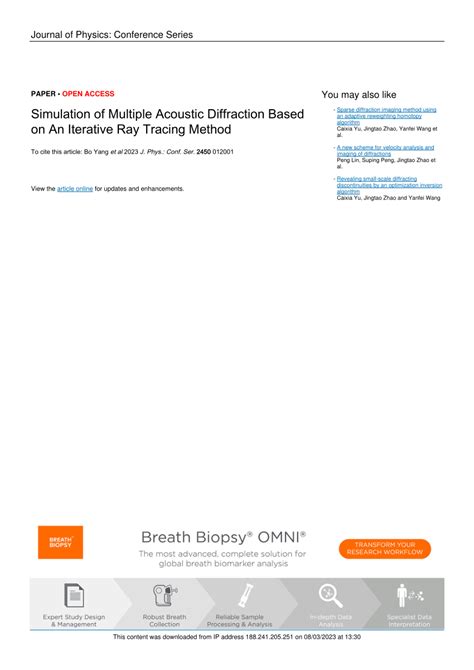 Pdf Simulation Of Multiple Acoustic Diffraction Based On An Iterative