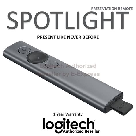 Logitech Spotlight Wireless Presenter Laser Pointer Slate สีเทา
