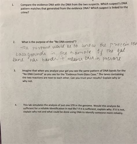 Compare The Evidence Dna With The Dna From The Two