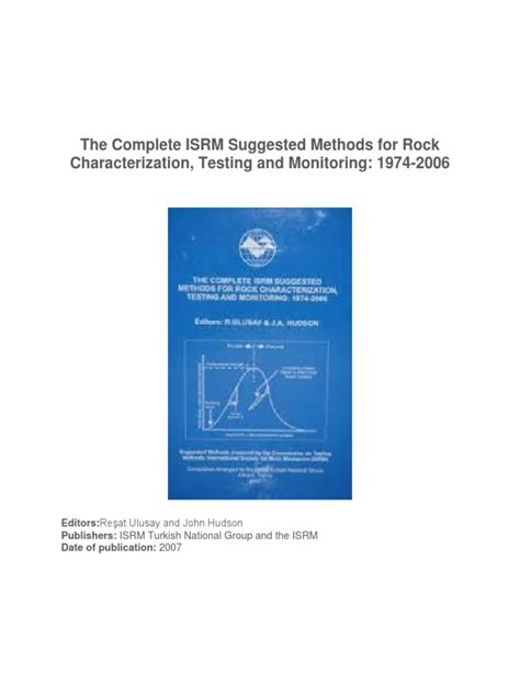 The Complete Isrm Suggested Methods For Rock Characterization Testing