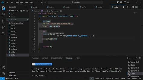 how to print the table in c programm using vs code table clanguage