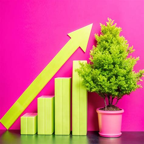 Premium Photo A Green Tree Is Growing Up On A Graph With A Yellow