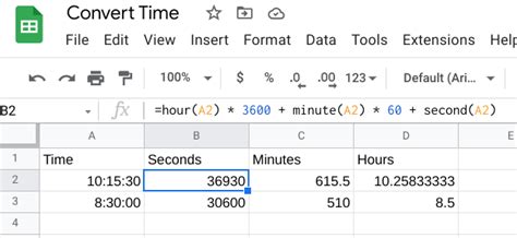 Google Sheets Convert Minutes To Hours And Other Time Conversions Technology Accent