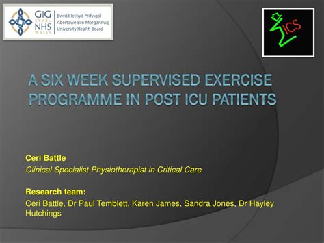 Ppt A Six Week Supervised Exercise Programme In Post Icu Patients