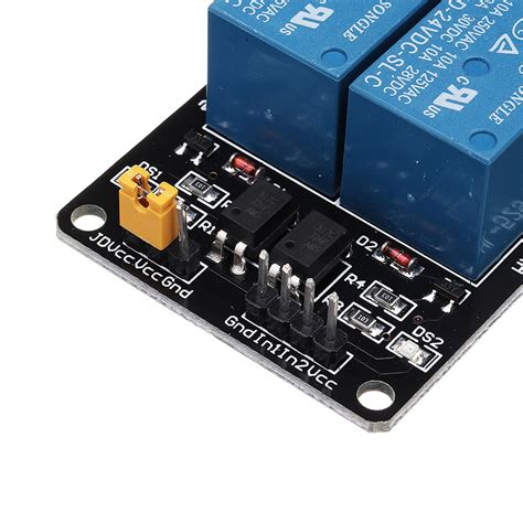 BESTEP 2 Channel 24V Relay Module Low Level Trigger Optocoupler Isolat Electronic Pro