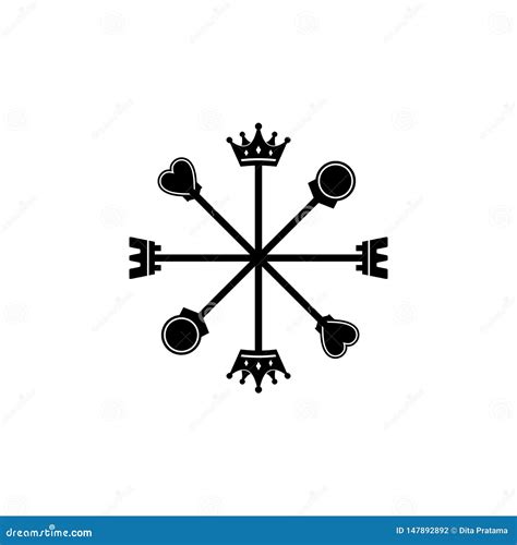 8 Directions Of Chess Compass Logo Stock Illustration Illustration