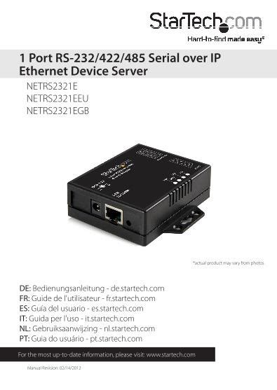 PDF Port RS Serial Over IP Ethernet Device Mask MAC Address And Device ID As