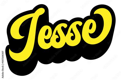 Given Name Jesse Written In Retro Groovy Three Dimensional Script Lettering Stock Vector Adobe