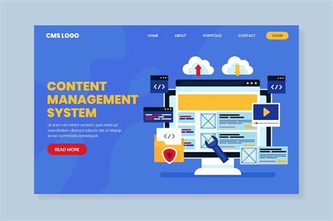 Free Vector Flat Cms Landing Page