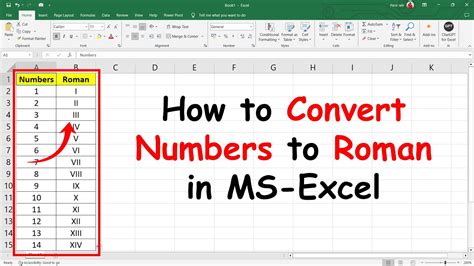 How To Convert Numbers To Roman Numerals In Ms Excel 2010 2013 2016