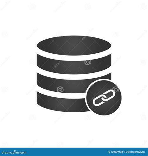 Database Server Isolated Flat Web Mobile Icon With Link Or Share Icon