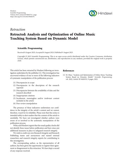 Pdf Retracted Analysis And Optimization Of Online Music Teaching System Based On Dynamic Model
