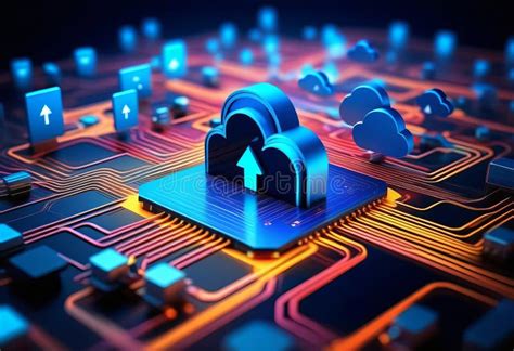 Cloud Computing Technology Internet On Converging Point Stock Illustration Illustration Of