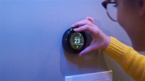 Woman Adjusting Smart Thermostat Gadget Stock Footage Video Royalty Free