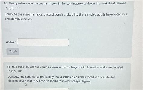 for this question use the counts shown in the