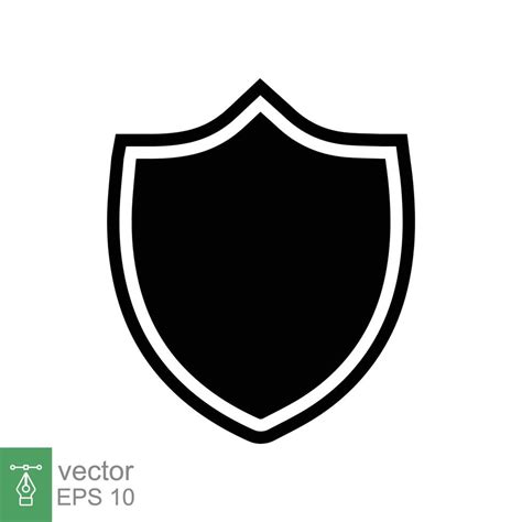Shield Icon Simple Flat Style Black Silhouette Shield With Frame