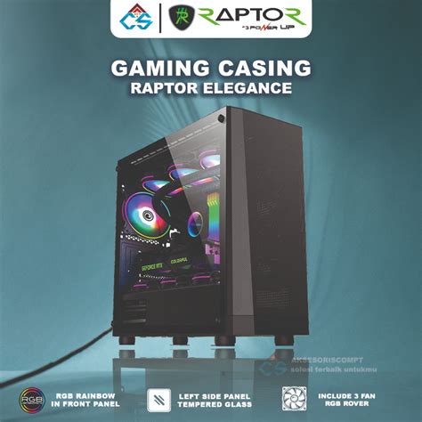 Jual Casing Gaming RAPTOR ELEGANCE Casing Gaming FULL ATX Shopee Indonesia