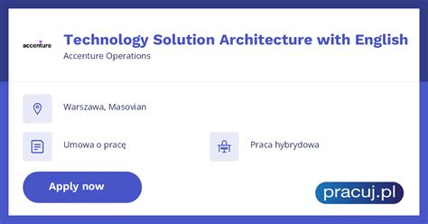 Oferta Pracy Technology Solution Architecture With English Accenture