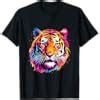 Colorful Plash Art For Tiger Owner Buy Colorful Tiger Graphic T Shirt