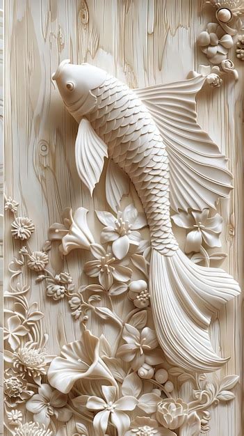 3d Fish Wallpaper Background Golden Art For Digital Printing Wallpaper