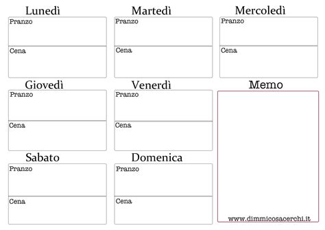 Menù Settimanale Da Stampare Gratis Con Ricette Facili