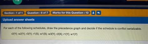 Solved Section 1 Of 1 Question 6 Of 7 Marks For This