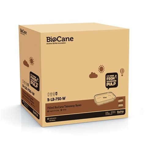Shop Rectangular Box 750ml White Biopak Chefs Hat